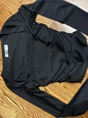 Tiger Mist | Tops | Tiger Mist Black Twisted Front Long Sleeve Top ...
